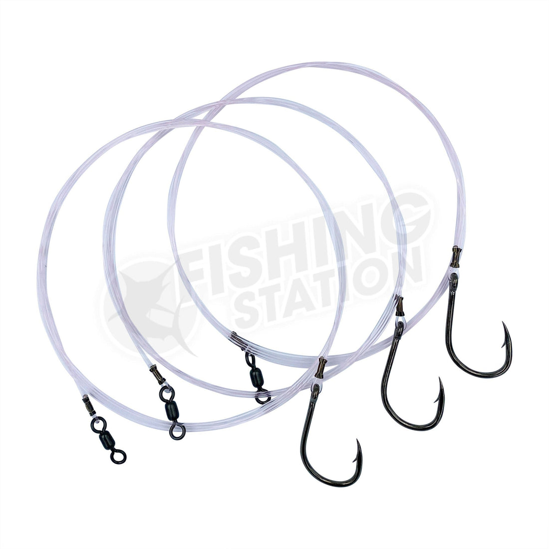 Fishing Station Fluoro J Hook Rig with Crane Swivel