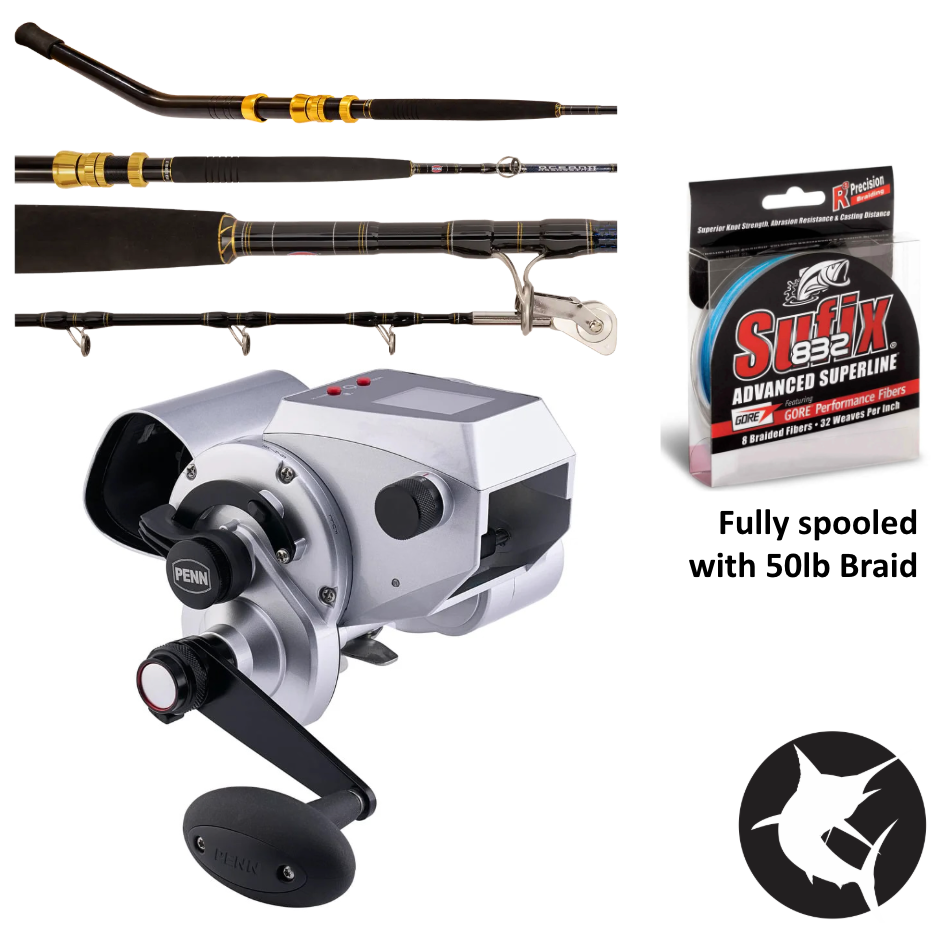 Penn Ocean Assassin II 602OXH Rod / Penn Fathom 50 Reel Electric Combo ...