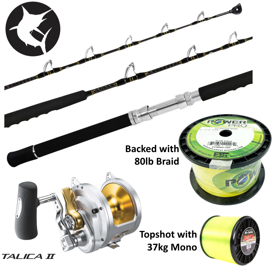 Shimano Speedmaster 37kg / Talica 50 2-Speed Overhead Game Combo ...